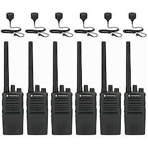 Motorola 6 Pack RMV2080 Business Two-Way Radios Walkie Talkies w/Speaker Mics