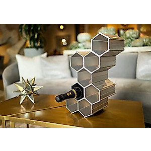 WineHive Bundle - 2 Items Cell Modern Modular Wine Storage System - 20 Cell with Wall Mount Hardware Kit - Black