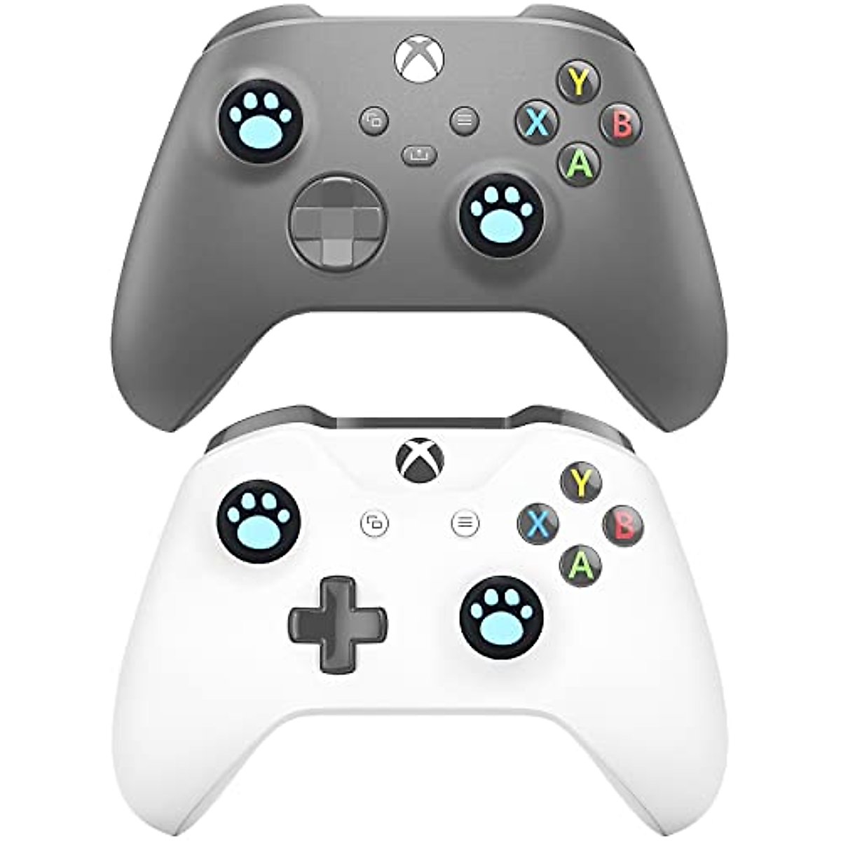 9CDeer Performance Joystick Analog Stick Thumb Grips Set of 6 Compatible with PS5, PS4, Xbox Series X/S Xbox One, Switch Pro Controller Cat's Paw Black & Blue
