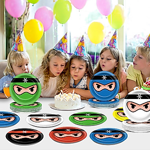 Naozinebi 72PCS Ninja Birthday Plates Ninja Party Supplies Ninja Warrior Tableware Ninja Master Plates Karate Disposable Plate Dessert Paper Plates for Boys Girls Kids Baby Shower Favors 6.7*6.7inch