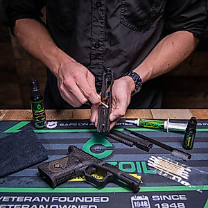 Clenzoil Field & Range Essentials Combo Kit | Cleaner, Lubricant & Grease Kit | All-in-One | Clean, Lubricate, Protect | Rust Preventative Cleaning Kit | Nylon Brush, Swabs & Microfiber Towel Combo