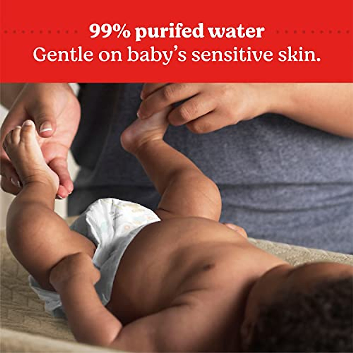 Huggies Special Delivery Hypoallergenic Baby Wipes, Unscented, Safe for Sensitive Skin, 99% Purified Water, 1 Push Button Pack (56 Wipes Total)