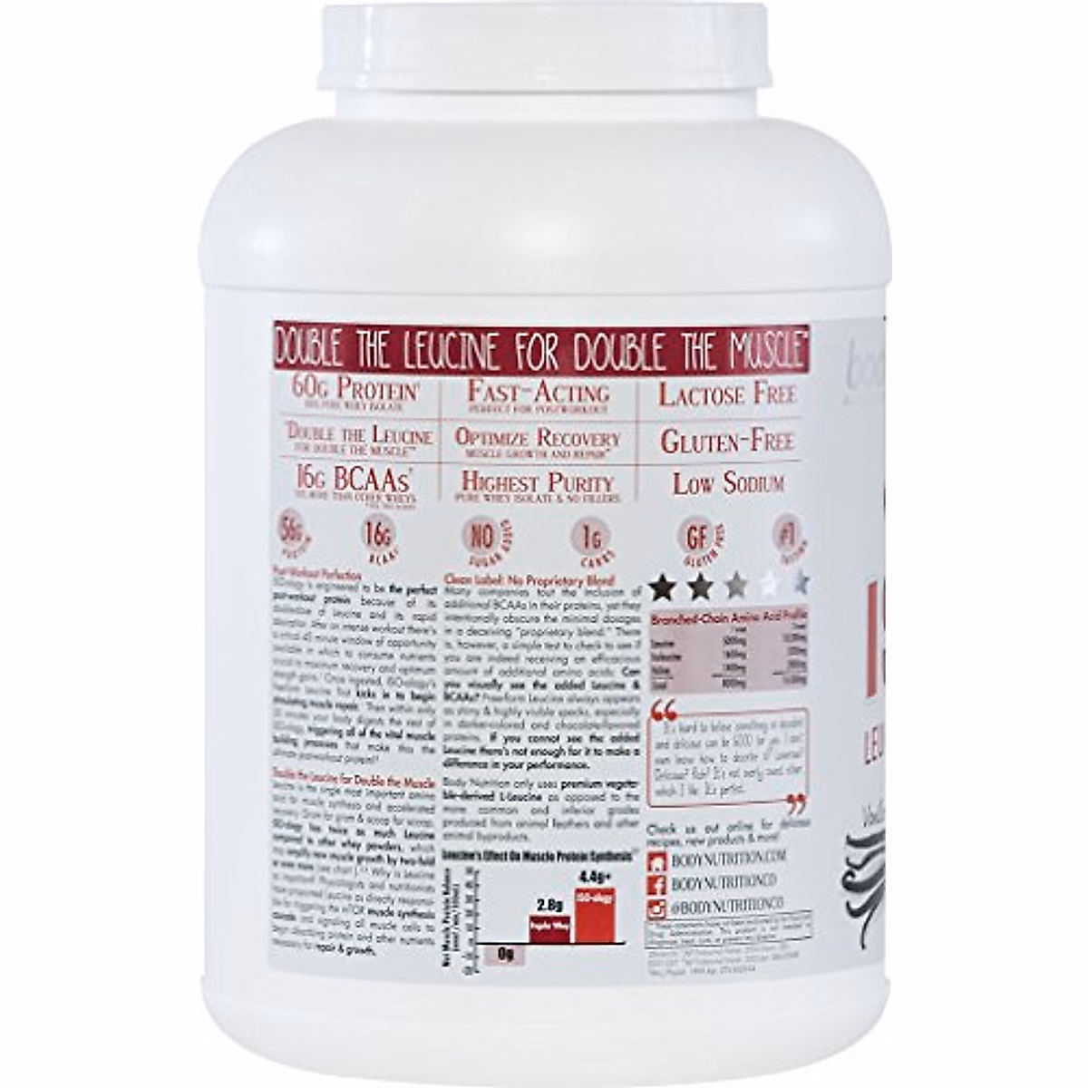 Body Nutrition ISO-Ology Vanilla Leucine-Enhanced Whey Isolate 4 LB