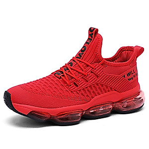 Mens Running Shoes Air Cushion Tennis Walking Sneakers Casual Sport Gym Jogging Red 13