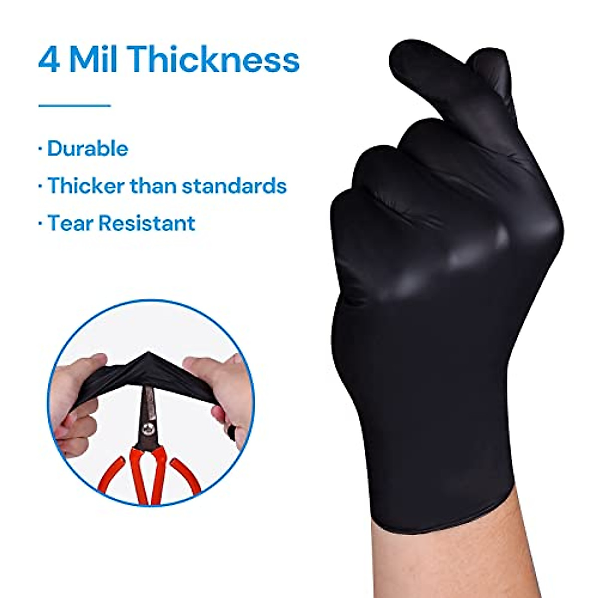 EDI Disposable Vinyl Gloves Large, 100 pcs (Black)