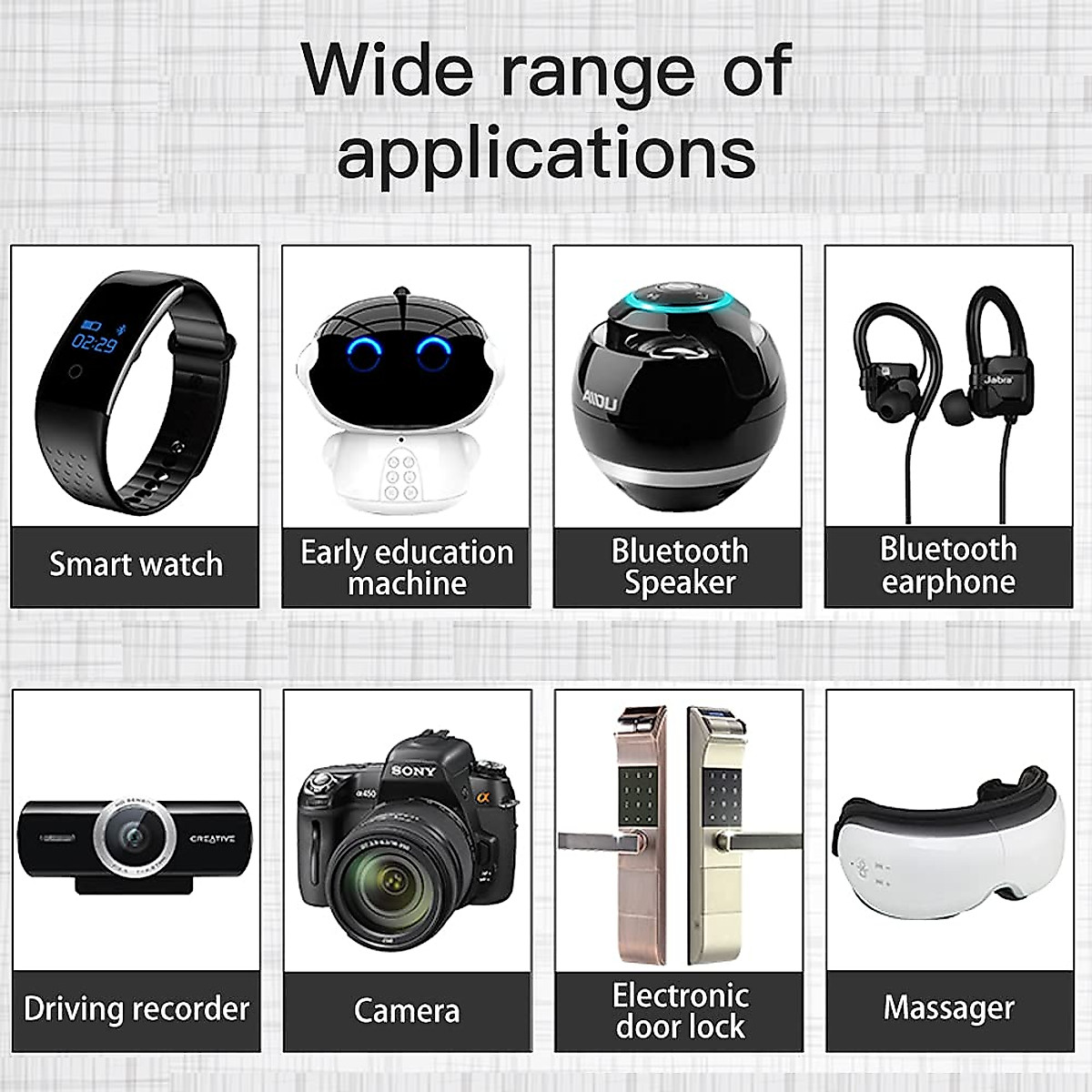 YDL 3.7V 200mAh 552025 Lipo battery Rechargeable Lithium Polymer ion Battery Pack with PH2.0mm JST Connector