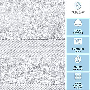 Luxury White Bath Towels Extra Large | 100% Soft Cotton 700 GSM Thick 2Ply Absorbent Quick Dry Hotel Bathroom Towel | 27x54 Inch | White | Set of 4