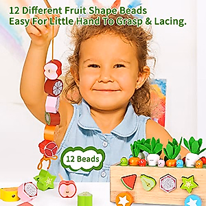 JUZBOT Montessori Toys Wooden Educational Learning Toys for 1 2 3 4 Year Old, Toddler Boy Girl Toy Gift Wood Preschool Fine Motor Skills Learning Games