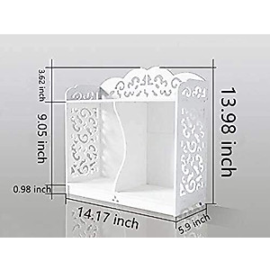 Countertop Bookshelf Wood Display Shelf Desktop Organizer Office Storage Rack Stand Shelf Decor White Desk Dresser Organizer for Desktop, Tabletop or Counter