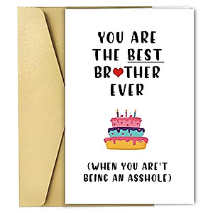 Funny Birthday Card for Brother, Joke Happy Birthday Greetings Cards for Brother, You Are The Best Brother (Cake)