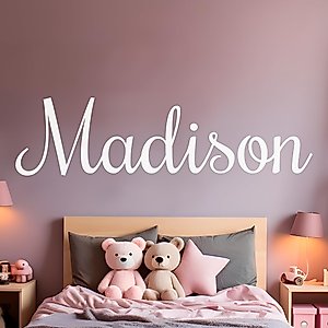 crypto Multiple Font Custom Name Nursery Wall Decal - Mural Wall Decal Sticker for Home Children's Bedroom, Car and Laptop (OP004)