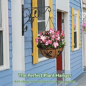Vumdua Hanging Plants Bracket, 2 Pack 12 inch Wall Planter Hook with Iron Screws Included, Decorative Plant Hanger for Bird Feeders, Wind Chimes Indoor, Flower Pot, Lantern, Outdoor Indoor Patio Decor