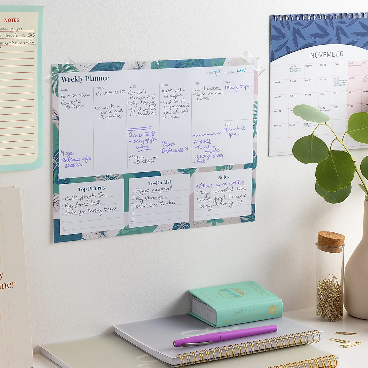 Rileys Weekly Planner Pad, Weekly Calendar Pad Tear Off, Desk Planner, Weekly To Do List Notepad, Weekly Planner Notepad, Desk Calendar, Undated Weekly Organizer, Daily To Do List Planner 11” x 8.5”