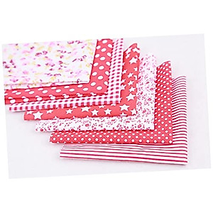 JEWEDECO 7pcs Linen Sheets Cotton Percale Sheets Felt Sheets Cotton Floral Fabric Quilting Fabric Bundles Craft Fabric Scraps Scrapbook Crafts Cloth Women's Flowers Combo Plate