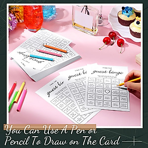 Hoolerry 50 Pcs Bridal Shower Games Find The Guest Bingo Game for Fun Baby Shower Game 50 Guests Bridal Shower Wedding Decorations Engagement Party Game Rehearsal Dinner Game Activity