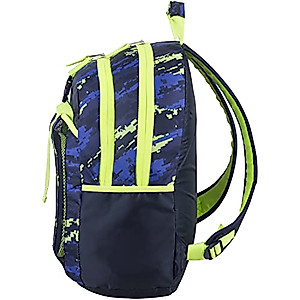 FUEL Backpack with Lunch Box Combo – 18” Two Compartment Water Resistant Durable Adjustable Straps with Side Water Bottle Pockets 2 in 1 Set - Blue w/Neon Digital