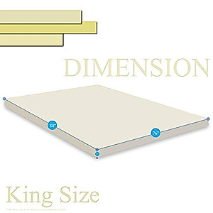 Mattress Solution High Density Foam Topper,Adds Comfort to Mattress, King, 1
