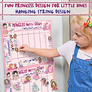 ATHENA FUTURES Potty Training Count Down Timer Watch - Princess Pink and Potty Training Chart for Girls - Princess and Unicorn Design