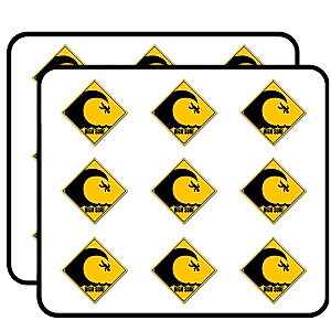 Caution Sign Shaped HIGH SURF (Surfing Beach Sun Hawaii Malibu) Sticker for Scrapbooking, Calendars, Arts, Album, Bullet Journals 2" 18 Pack