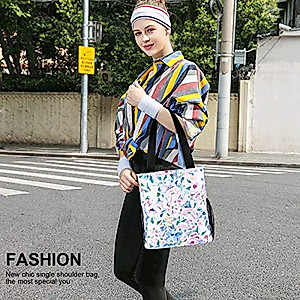 Women Tote Bag Girls Floral Shoulder Purse Beach Hand Bag with Zipper Pockets for Daily Travel Work School Yoga (Fantasy Bloom)