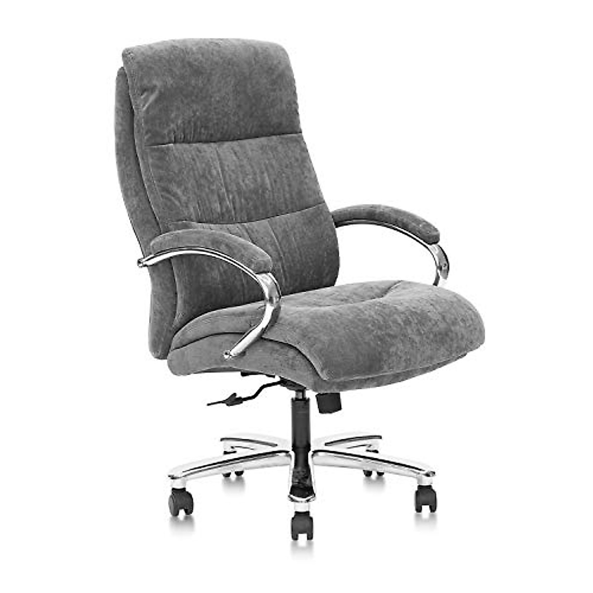CLATINA Ergonomic Big & Tall Executive Office Chair with Fabric Upholstery 400lbs High Capacity Swivel Adjustable Height Thick Padding Headrest and Armrest for Home Office Gray