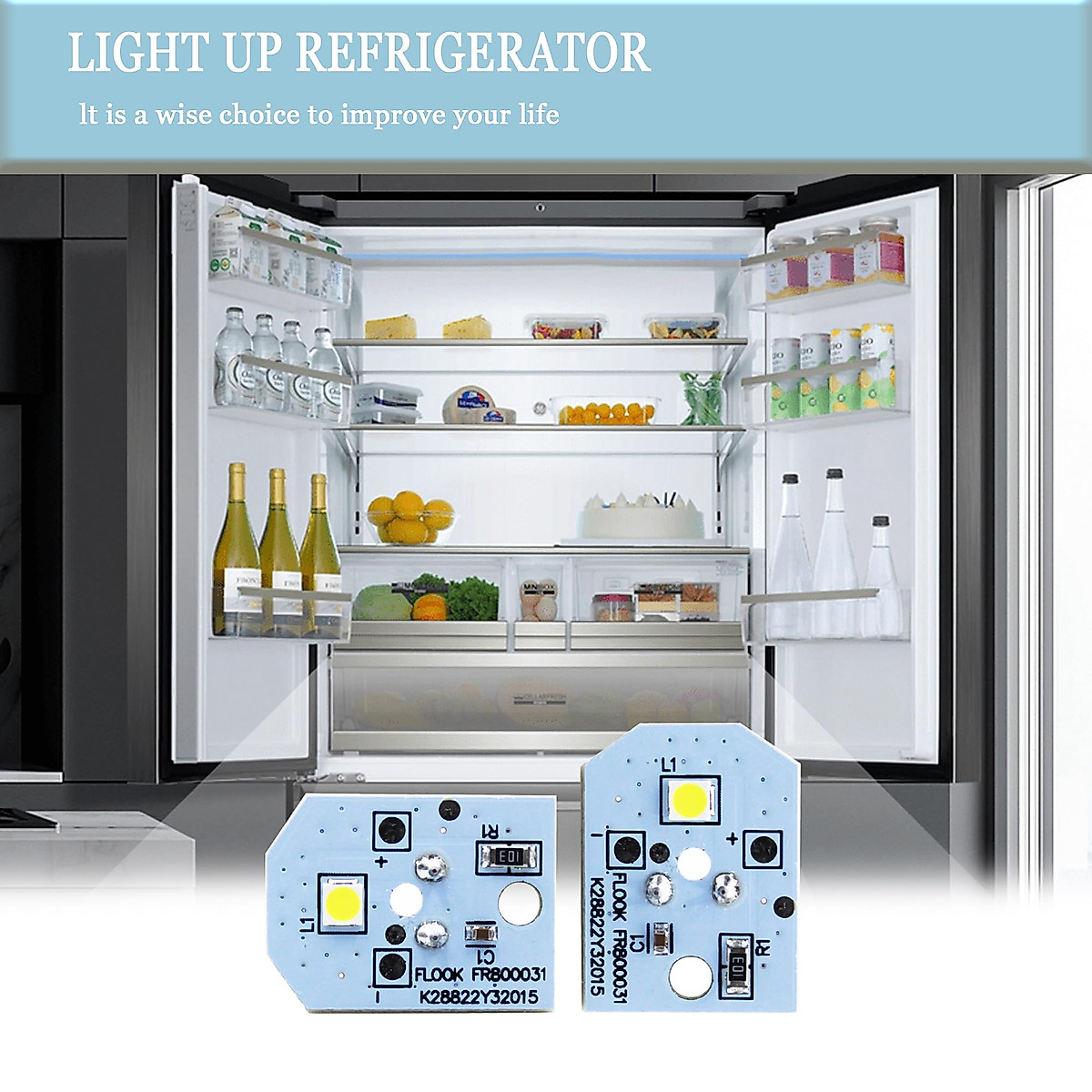 WR55X11132 WR55X25754 Refrigerator LED Light Compatible for GE Refrigerator LED Light Bulb, Fit GE Refrigerator LED Light Module Replace WR55X30602 WR55X26486 PS4704284 AP6261806 (8PC)