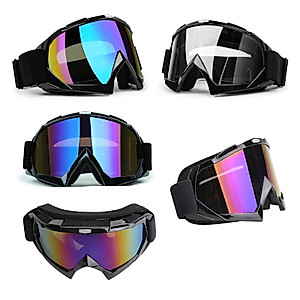 XYOP Professional Motorcycle Motocross Goggles for Men Women ATV Dirt Bike Goggles Windproof Glasses Wide Vision Powersports Goggles Racing Riding Goggles Anti-Fog Scratch Dustproof 2 Pack Clear Lens