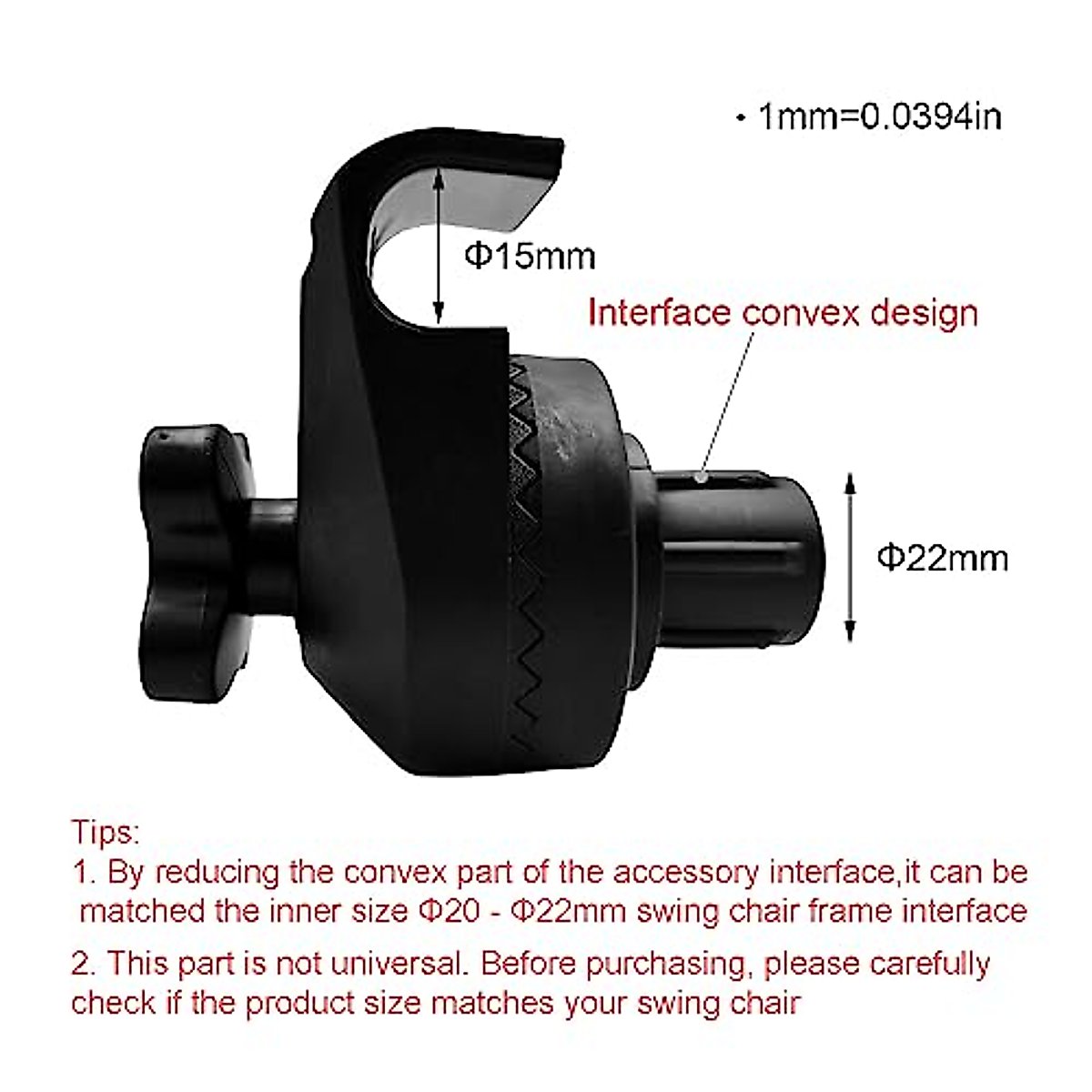 Timyrimy Garden Swing Plastic Fittings (SPF004) to Attach Canopy Frame to Swing Frame, Swing Canopy Bracket Replacement Part (4.9, 1 PCS/CTN)