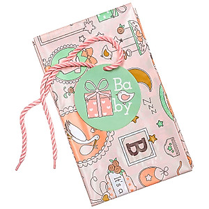 WRAPAHOLIC 56" Large Baby Girl Plastic Gift Bag - Pink Baby Girl Design for Baby Shower, Kids Birthdays, Parties, Celebrating, or Any Occasion - 56" H x 36" W