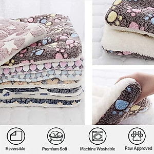 Jfxgjuv Cozy Calming Cat Blanket Large Cozy Calming Cat Blanket for Anxiety and Stress Ultra Soft and Self Warm Dog Cat Bed Mat with Cute Prints Cat Blankets for Indoor Cats Dogs Puppy (Pink,L)