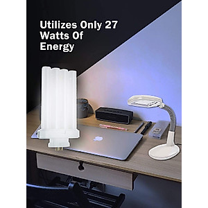 Dysmio Compact Fluorescent 27W Quad Tube, 6500K Daylight Light FML Light Bulbs with GX10Q-4 Base – 2 Pack