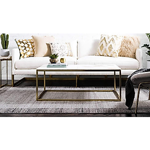 Unique Loom Del Mar Collection Area Rug - Abigail (9' x 12' Rectangle, Light Gray/ Black)