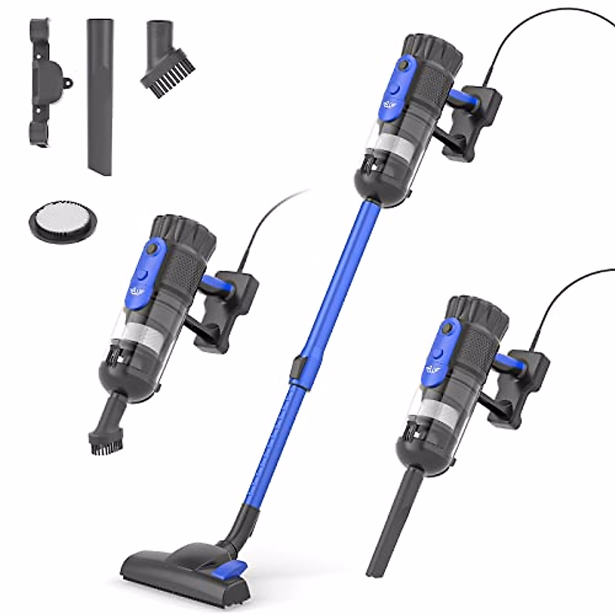 W10 Corded Stick Vacuum, Vacuum Cleaner with 18Kpa Powerful Suction, 6 in 1 Lightweight Corded Vacuum Cleaner for Pet Hair Hard Floor