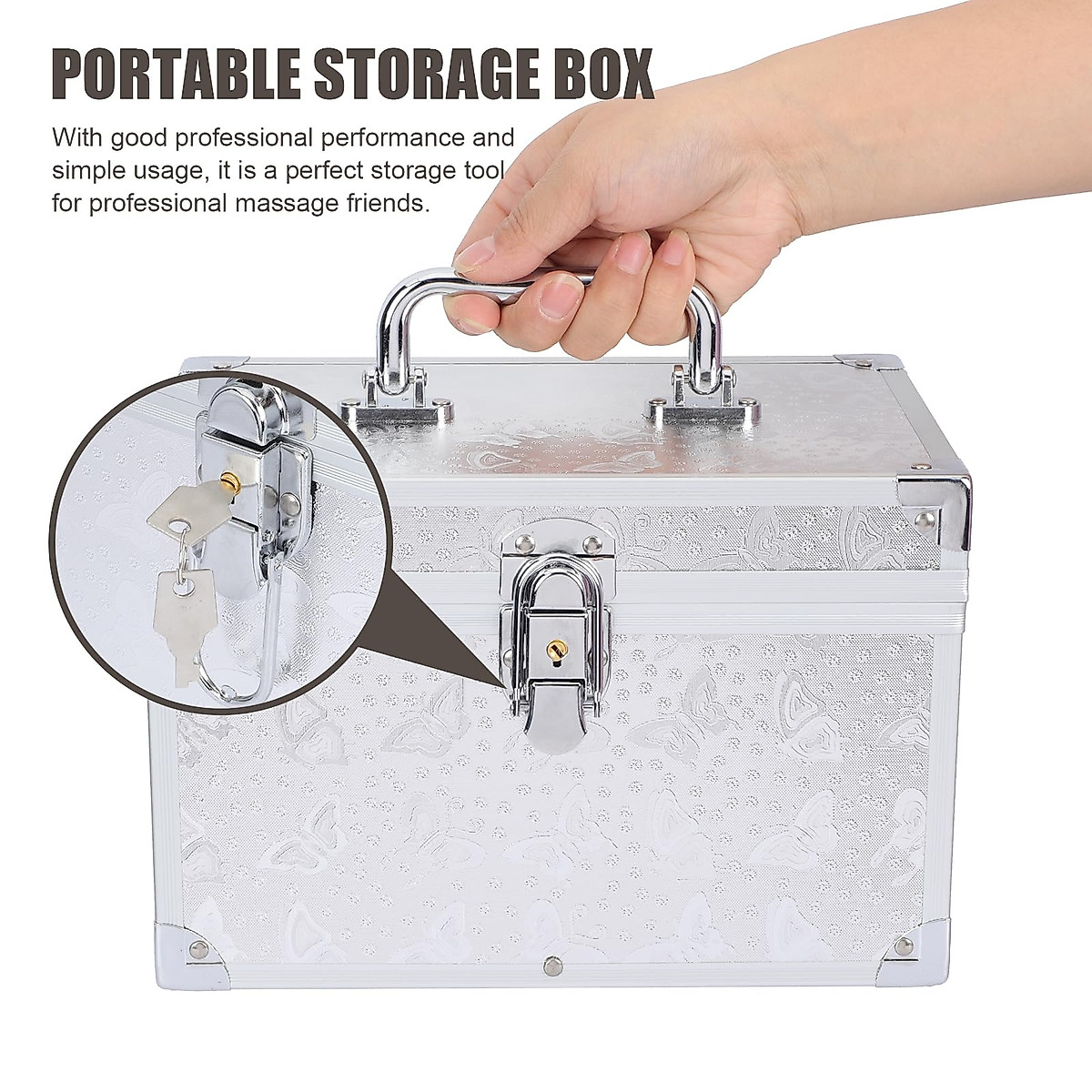 DOITOOL 1pc Pedicure Kit Travel Tool Box Metal Toolbox Makeup Storage Organizer Box Metal Medicine Storage Box Manicure Supplies Case Jewelry Organizer Portable Storage Case Metal Tool Box