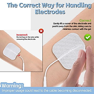 LYINIE TENS Unit Pads 32Pcs, 3rd Gen Reusable Latex-Free Replacement Pads Electrode Pads with Upgraded Self-Stick Performance for Muscle Stimulator Electrotherapy (2"x2" 16pcs, 2"x4" 16pcs)