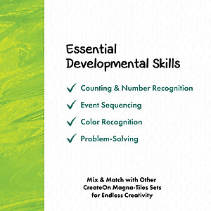 CreateOn Magna-Tiles The Very Hungry Caterpillar Toys, Magnetic Building Toys from The World of Eric Carle Books, Educational Magnetic Tiles Toys for Ages 3+, 16 Pieces