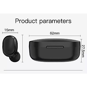 Bluetooth 5.0 Earbuds TWS Wireless Headphones Headset Stereo for Samsung Android iPhone Black Color