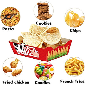 Caoekego 24 Pcs Farm Animal Snack Bowl Party Supplies，Farm Food Trays for Farm Birthday Party barn bash Party Decorations