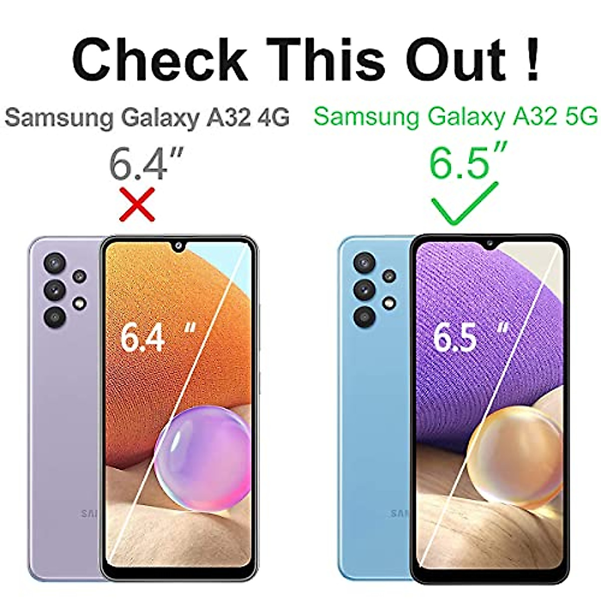 KAPUCTW Crossbody Lanyard Case for Samsung Galaxy A32 5G 6.5" + 1 x Tempered Glass Screen Protector,Adjustable Cord Strap Necklace Phone Cover TPU Silicone Protective Case for Samsung A32 5G,Green