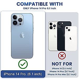 【3 in 1】Nuleto for iPhone 14 Pro Case, iPhone 14 Pro MagSafe Case Built-in 9H Tempered Glass Screen Protector & Camera Lens Protector Full-Body Protective Heavy Duty Shockproof Slim Thin Cover - Clear