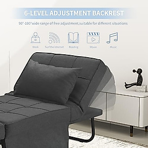 Diophros Sofa Bed, Convertible Chair 4 in 1 Multi-Function Modern Folding Ottoman Guest Bed with Adjustable Sleeper for Small Room Apartment, Medium