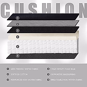 Dowinx Gaming Chair Fabric with Pocket Spring Cushion, Massage Game Chair Cloth with Headrest, Ergonomic Computer Chair with Footrest 290LBS, Black