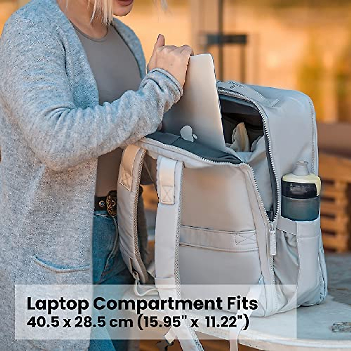 Nordace Laval Smart Business Travel Backpack with USB Charging Port, Water Resistant - Professional Laptop Backpack for Work, Meetings, and Daily Commute - 15.6 Inch (Grey)