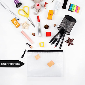 SUNEE 12+18 Mesh Zipper Pouch Bundle (12PCS 9x13 Black & 18PCS 7x11 Black)