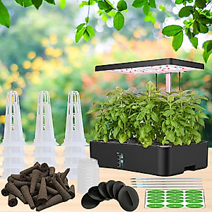 82pcs Seed Pod Kits for Aerogarden, Indoor Herb Hydroponics Growing System Starter Kit with 24Grow Sponges,24pods Labels, 12Grow Baskets, 12Plant Spacer Kit,10pcs Pollinating Tool
