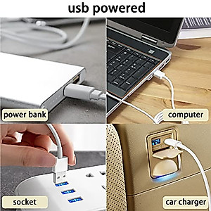 YOZEB 3 Level Speeds Mini Desk Fan, Rechargeable Operated Fan with LED Light Portable USB Fan Quiet for Home Office Student Bed Desk Crib Treadmill Camping (Yellow)