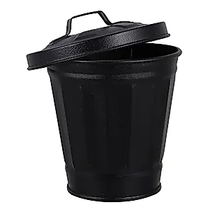POPETPOP Small Trash Can, Mini Wastebasket with Lid Desk Organizer Storage Bin Pen Holder Desktop Trash Bin Storage Box