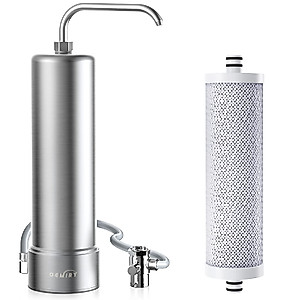 OEMIRY OM-CF01 Countertop Water Filter & OM-CF01 Replacement Filter, Reduces 99.99% Lead, Chlorine, Heavy Metals, Bad Taste & Odor (2 Filters Included)