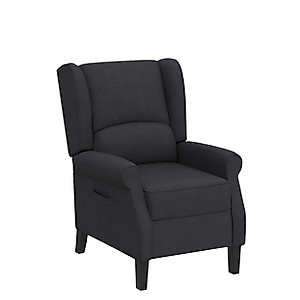 LEISLAND Accent Chair Set of 2 Recliner Wingback Chair with Massage and Heat, Tufted Fabric Arm Chair Sofa for Reading, Living Room and Bedroom (Charcoal)