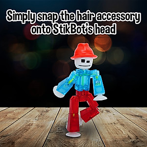 Zing StikBot Action Pack Hairstyle Bundle - Collectible Action Figures and Accessories, Includes 2 Stikbots and 2 Sets of Hairstyle Accessories, Stop Motion Animation, Ages 4 and Up (Set A)